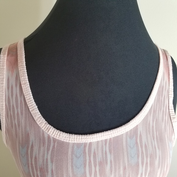 Mudd | Tops | Mudd Pink And Blue Diaphanous Scoop Neck Tank Top | Poshmark